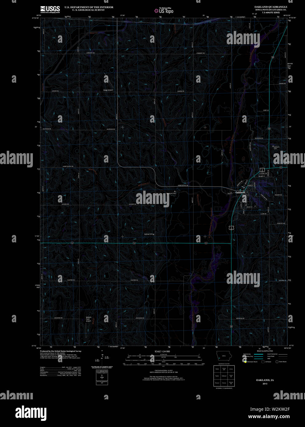 Map of oakland iowa hi-res stock photography and images - Alamy