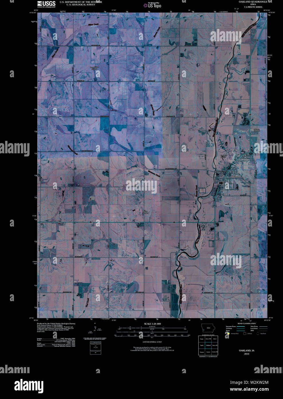 Map of oakland iowa hi-res stock photography and images - Alamy