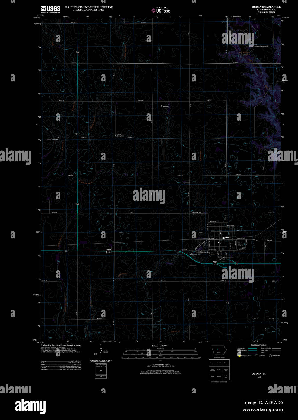 Ogden iowa map hi-res stock photography and images - Alamy