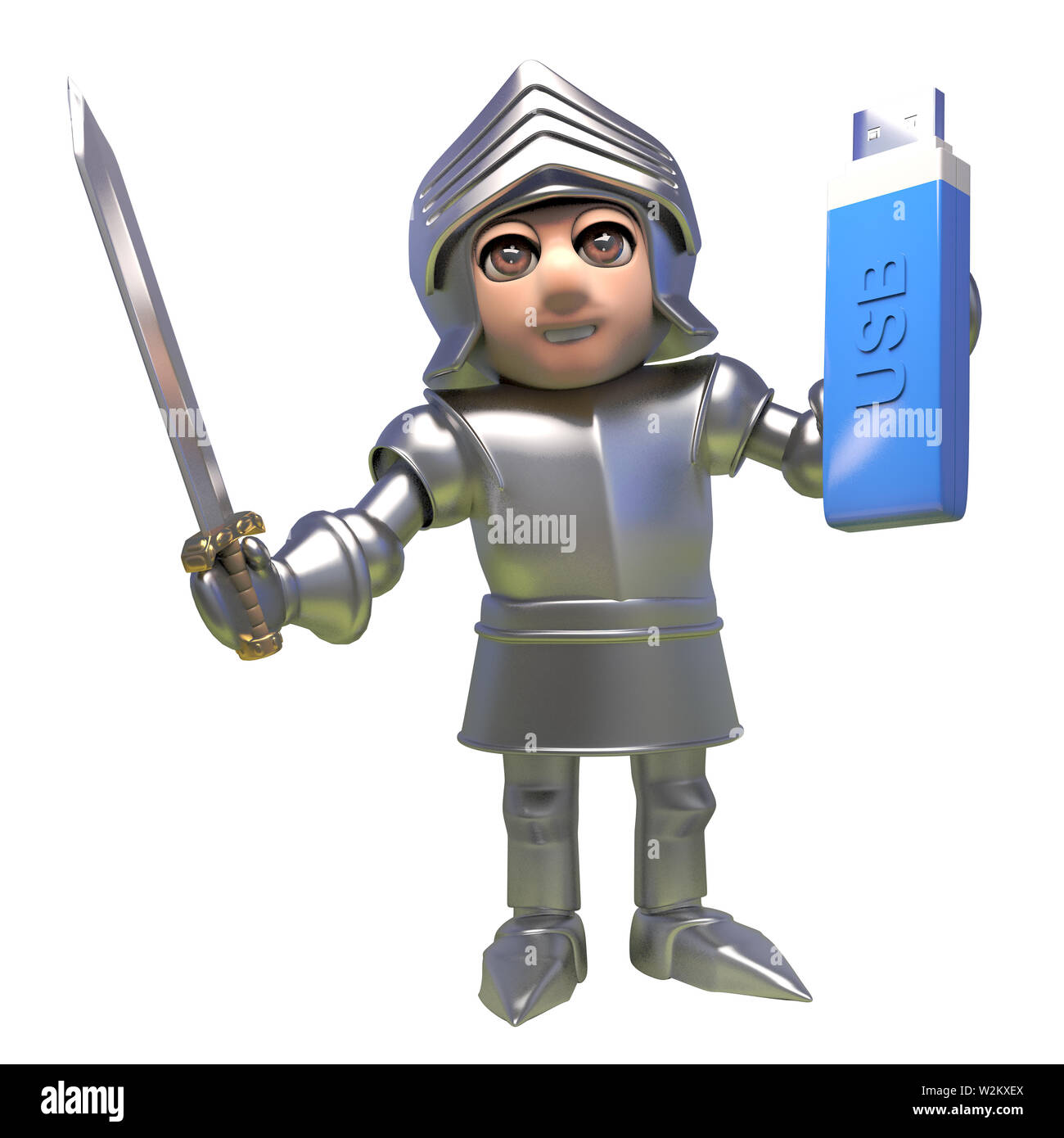 Brave knight from medieval times keeps his data safe on a USB thumb ...