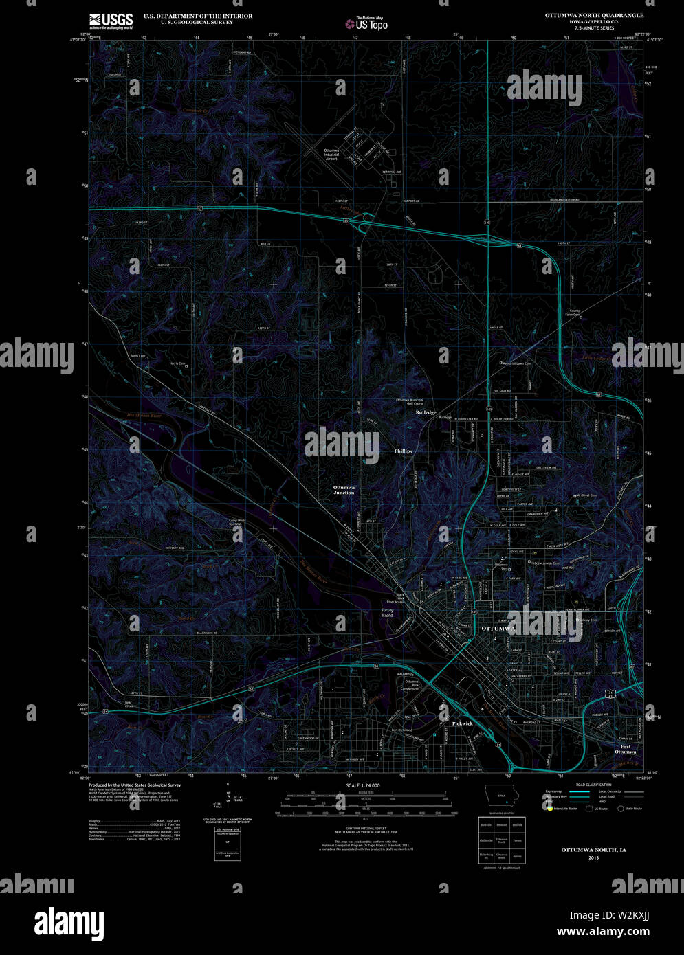 Map of ottumwa iowa hi-res stock photography and images - Alamy