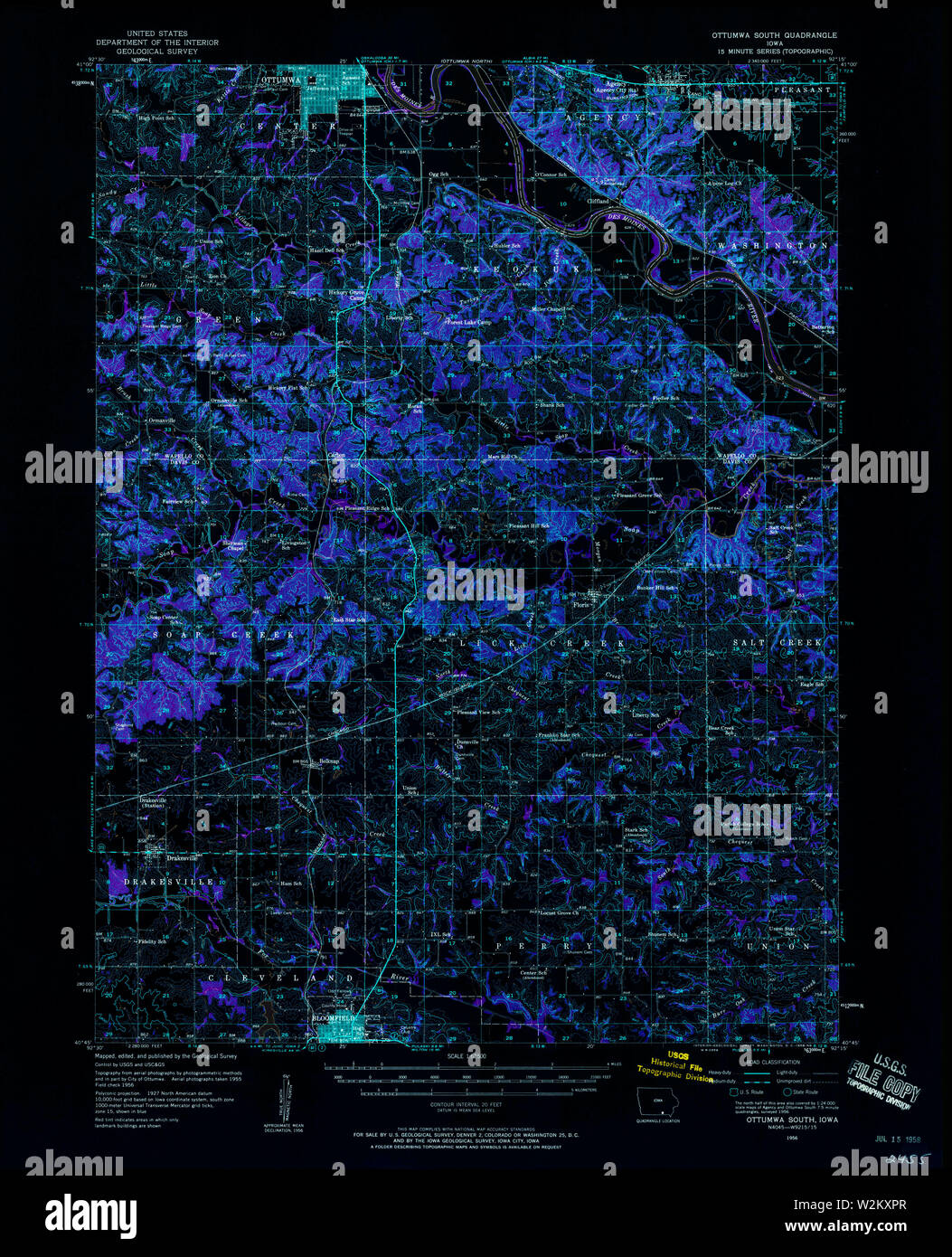Ottumwa iowa map hi-res stock photography and images - Alamy