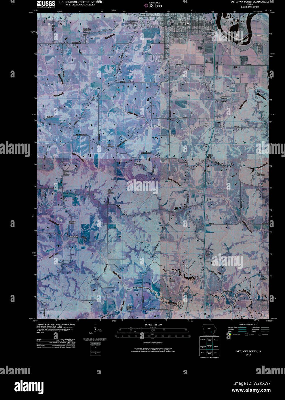 Ottumwa iowa map hi-res stock photography and images - Alamy