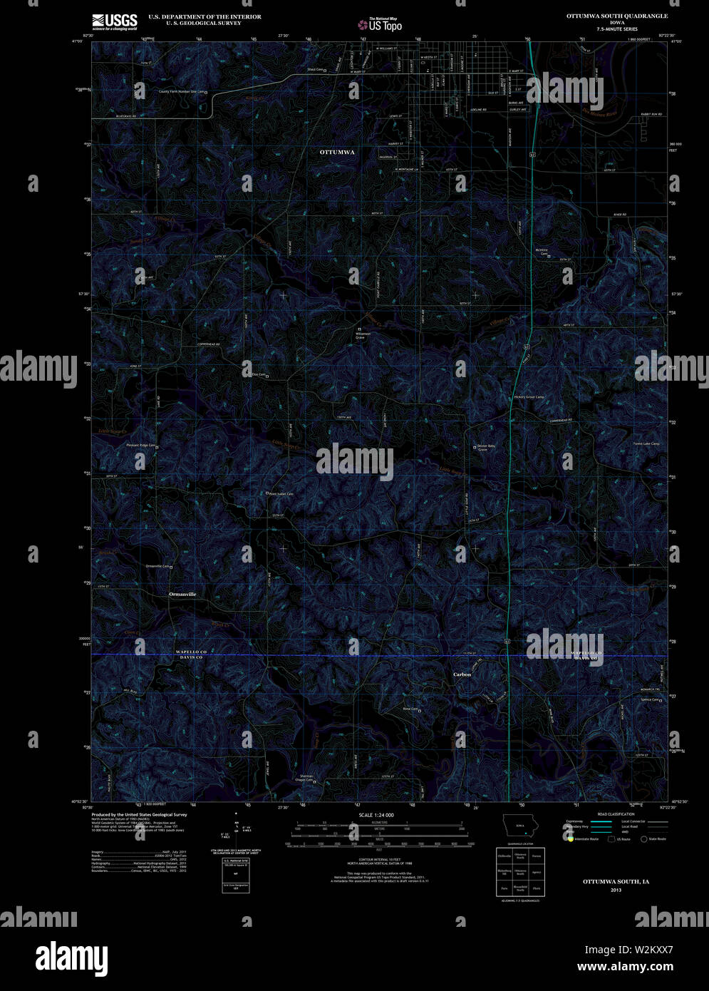 Ottumwa iowa map hi-res stock photography and images - Alamy