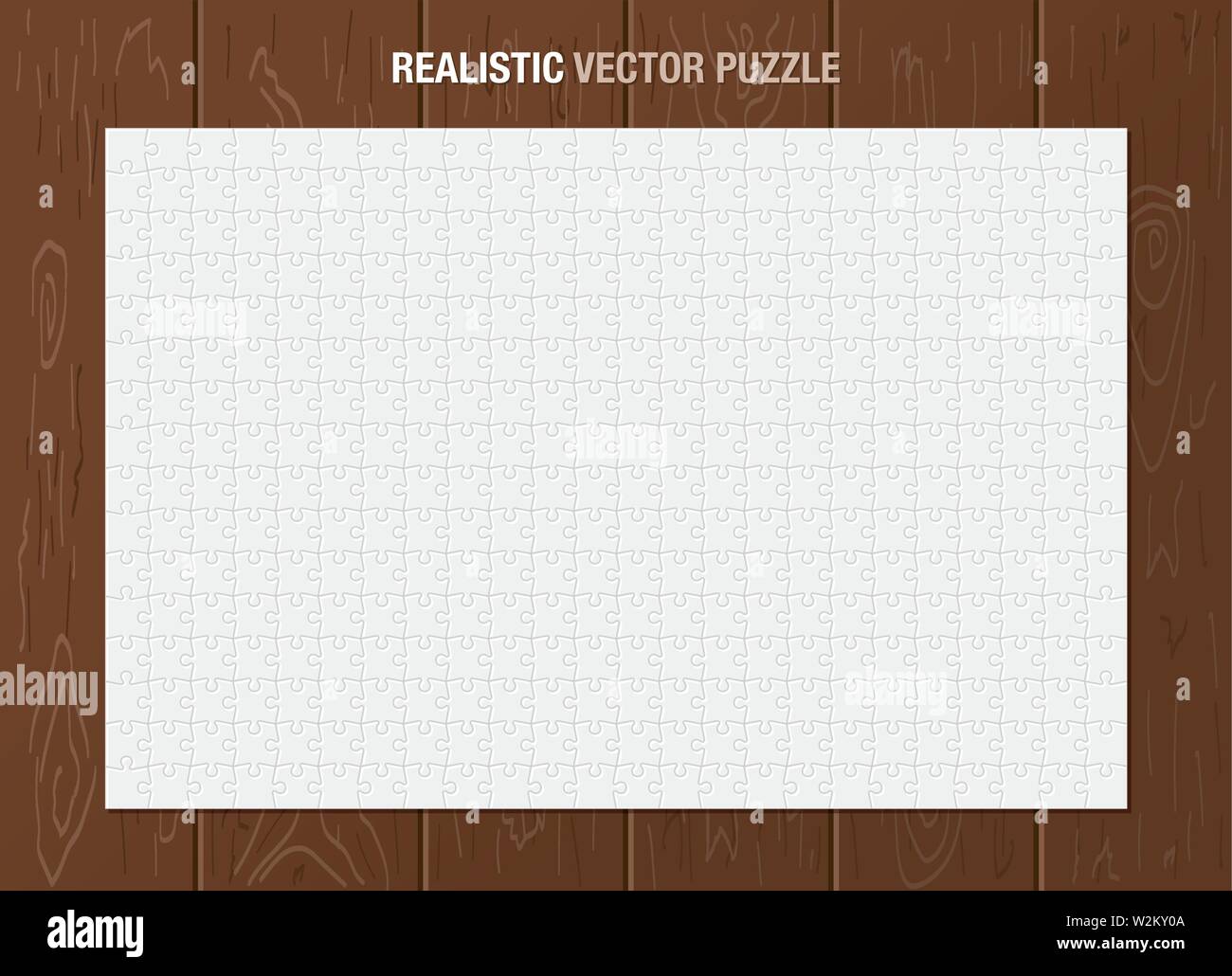 Realistic vector puzzle and wooden background Stock Vector Image & Art ...