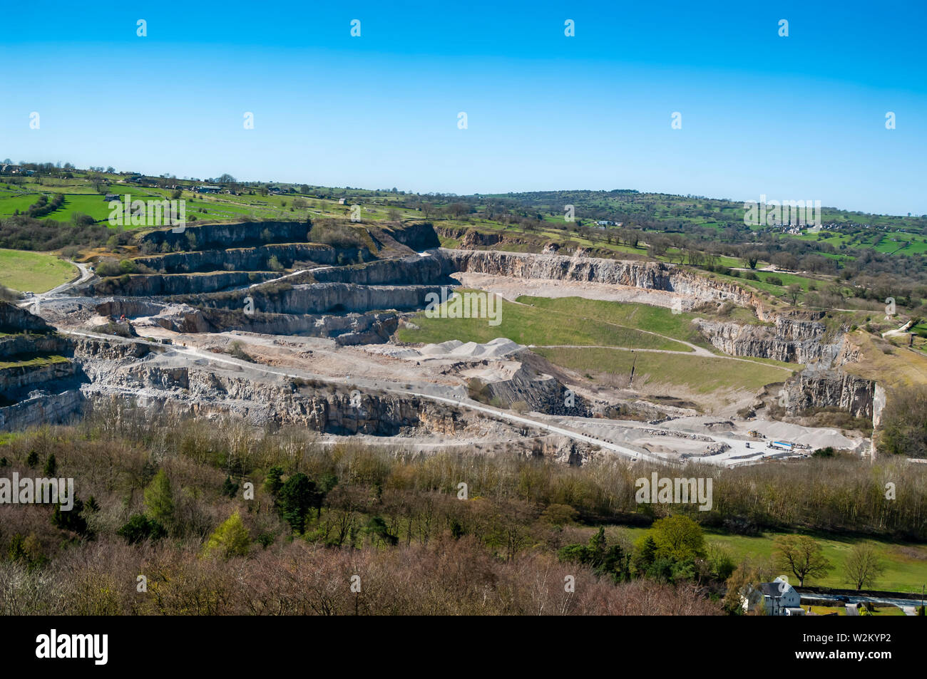 View of Dene Quarry from Black Rocks near Cromford Stock Photo - Alamy