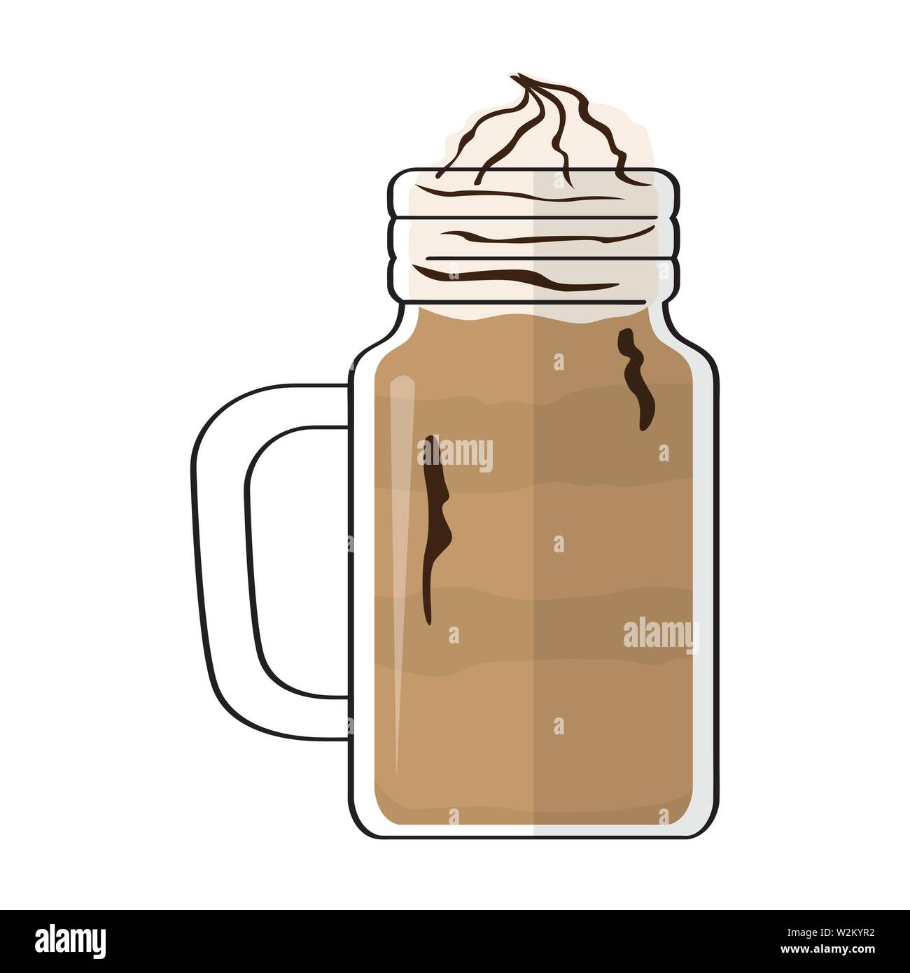 Isolated frappe icon over a white background - Vector Stock Vector ...