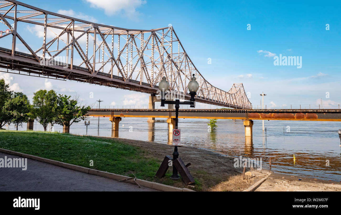 Martin Luther King Bridge over Mississippi River in St. Louis - ST ...