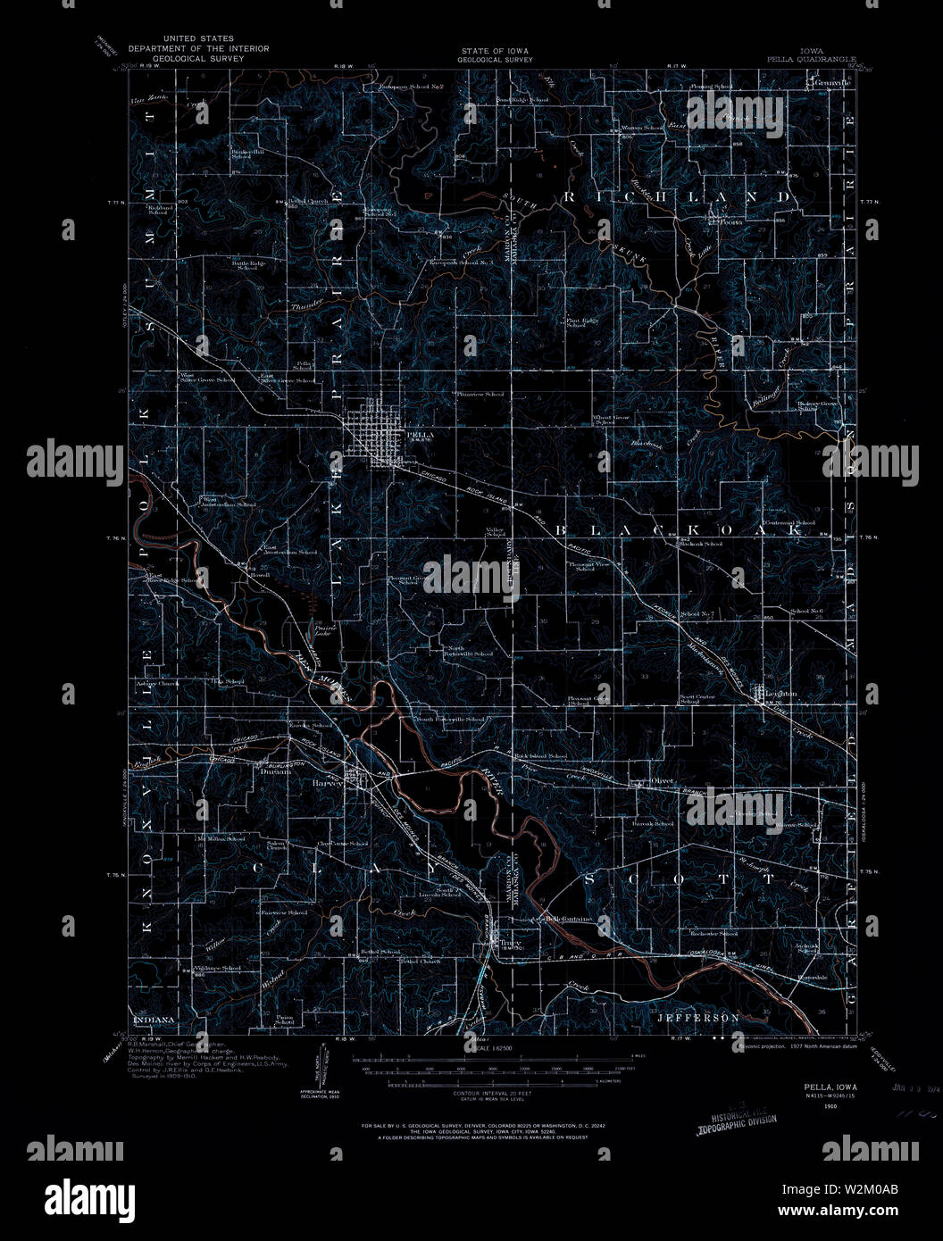 Pella iowa map hi-res stock photography and images - Alamy