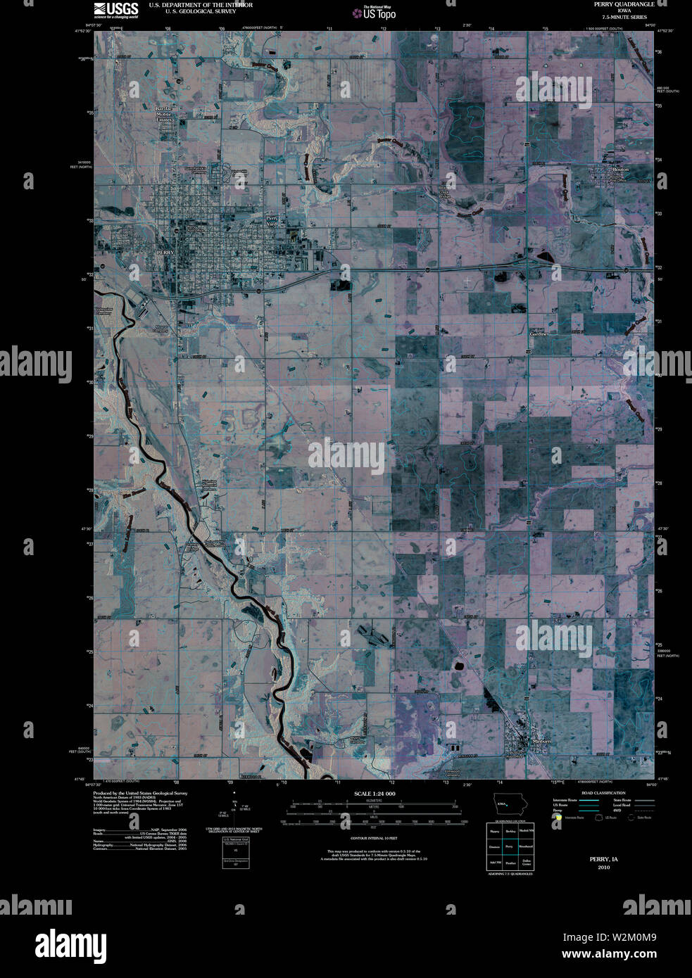 Perry iowa map hi-res stock photography and images - Alamy
