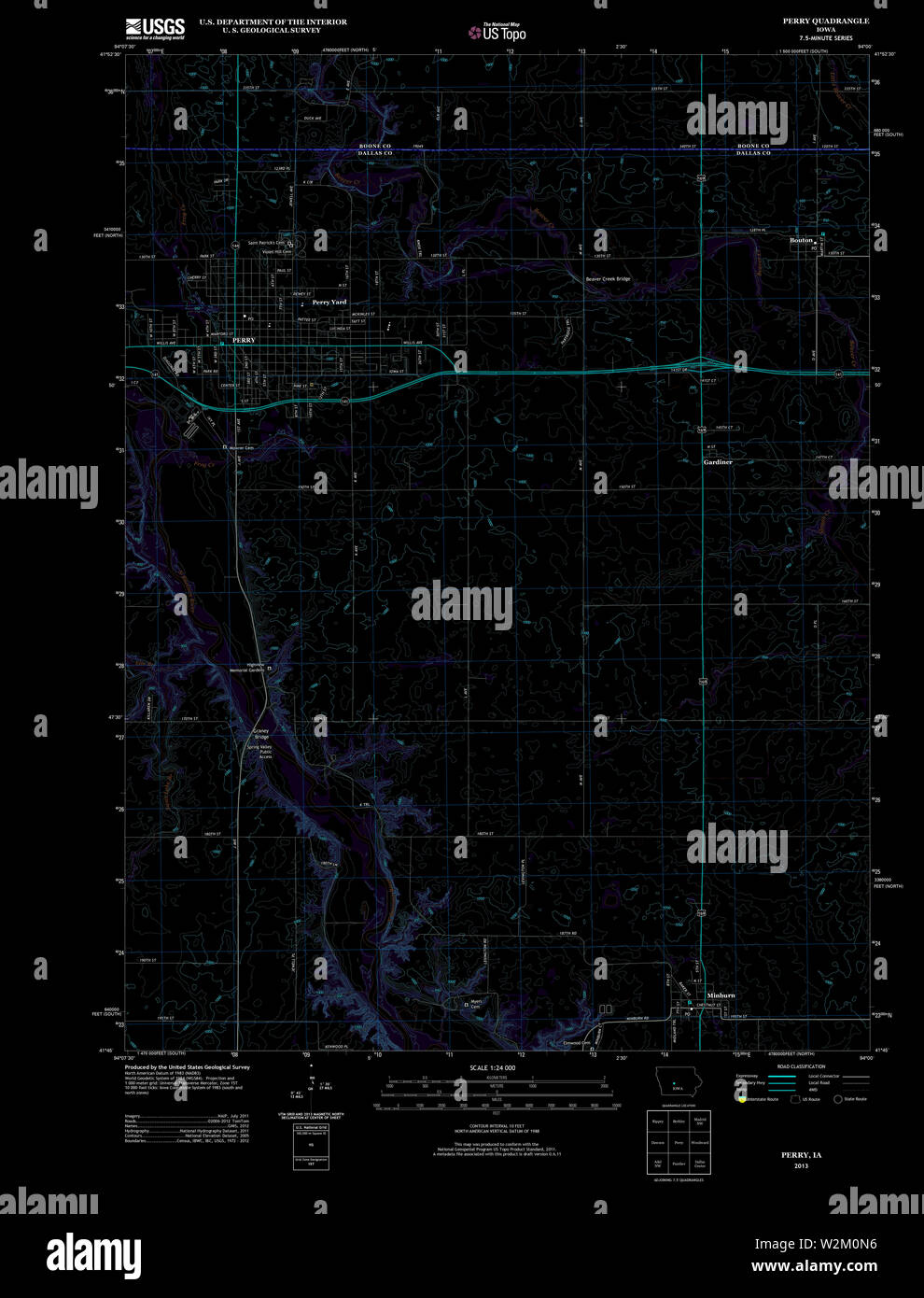 Perry iowa map hi-res stock photography and images - Alamy