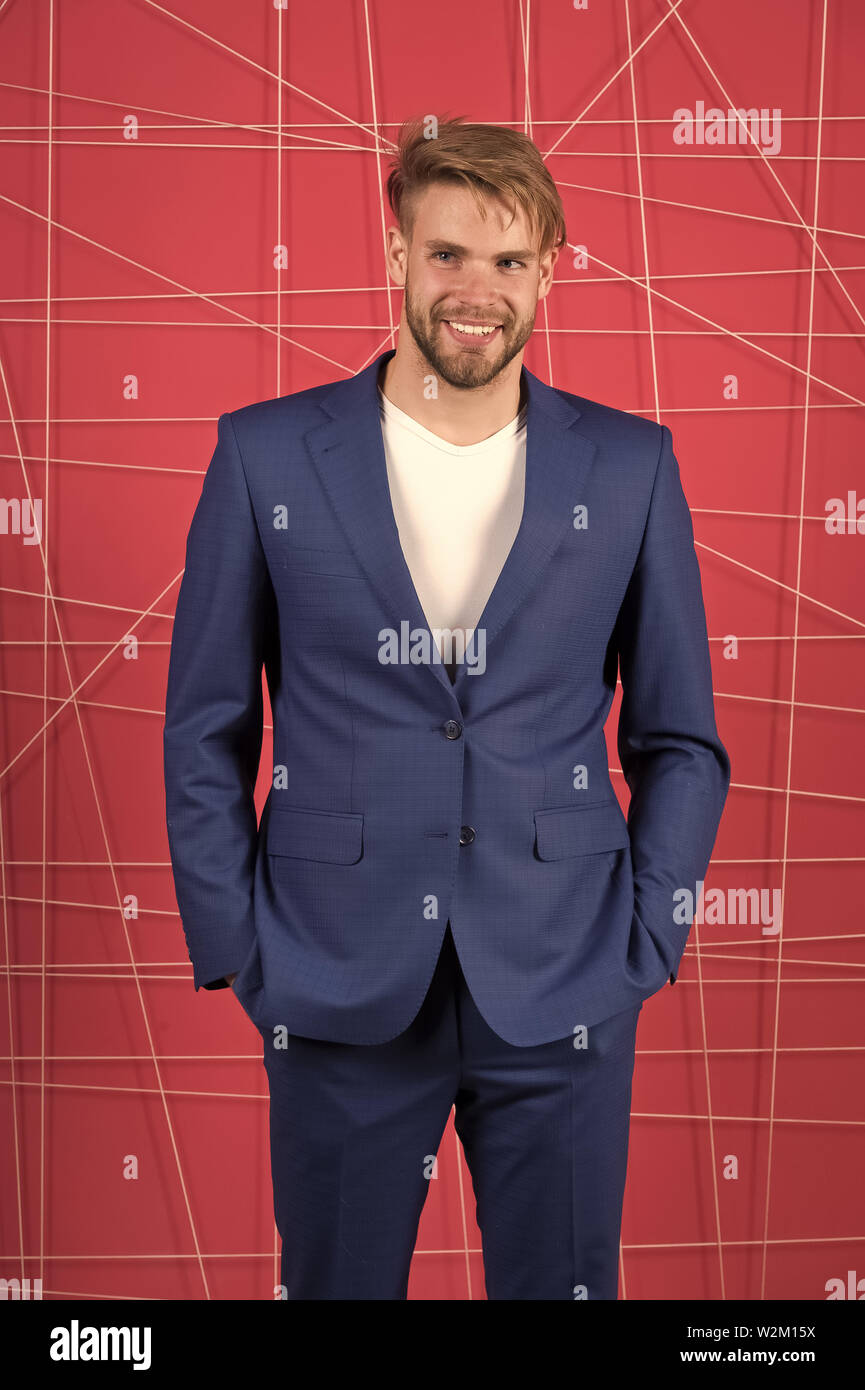 Manager confident wear perfect outfit. Guy office worker handsome ...