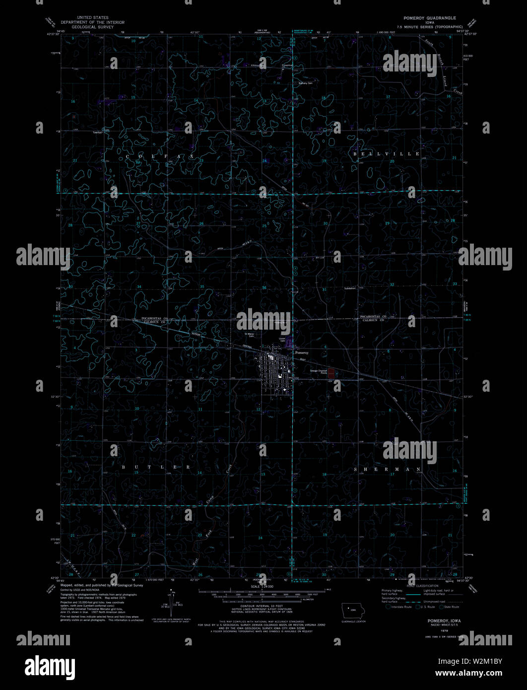 Pomeroy iowa map hi-res stock photography and images - Alamy
