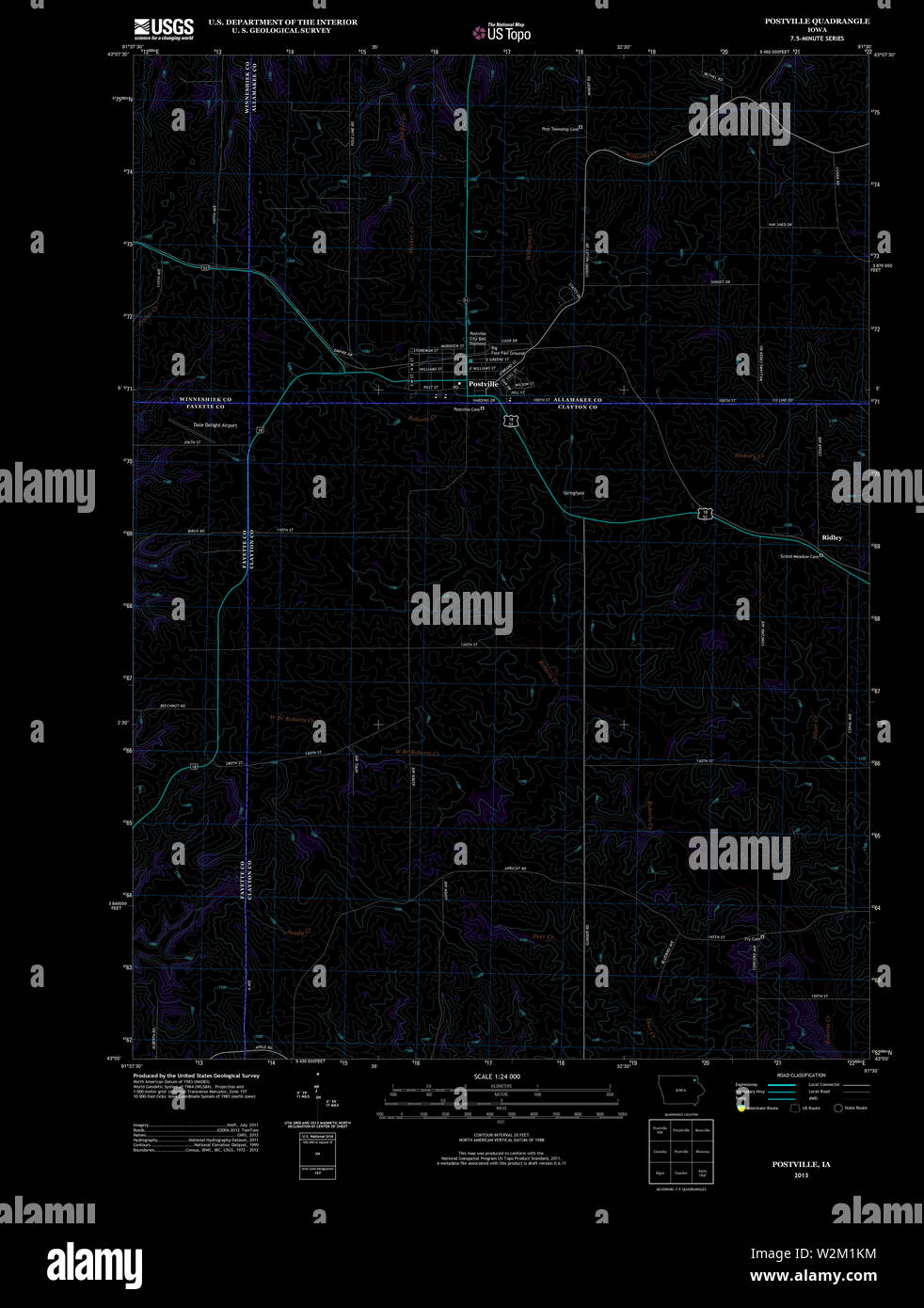 Postville map hi-res stock photography and images - Alamy
