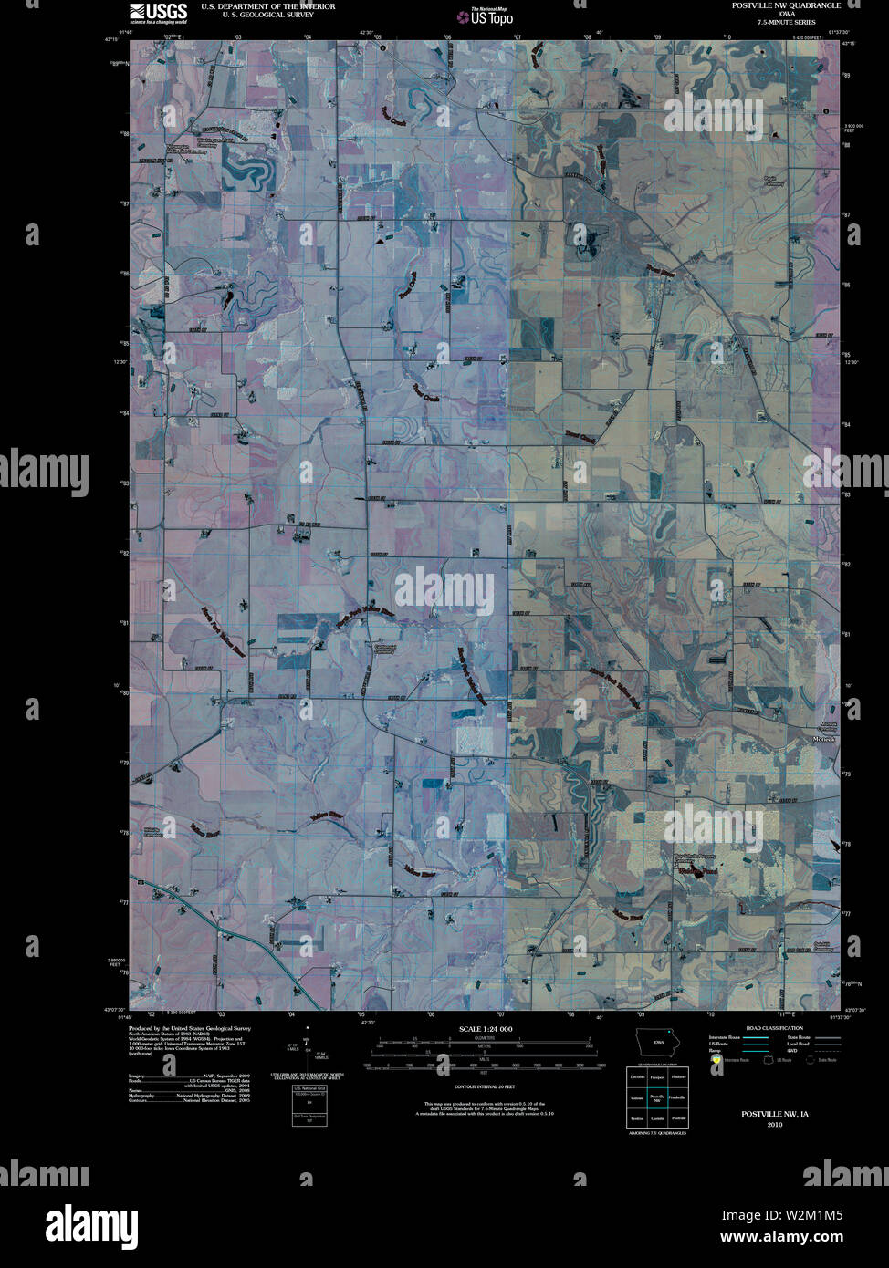 Map of postville hi-res stock photography and images - Alamy