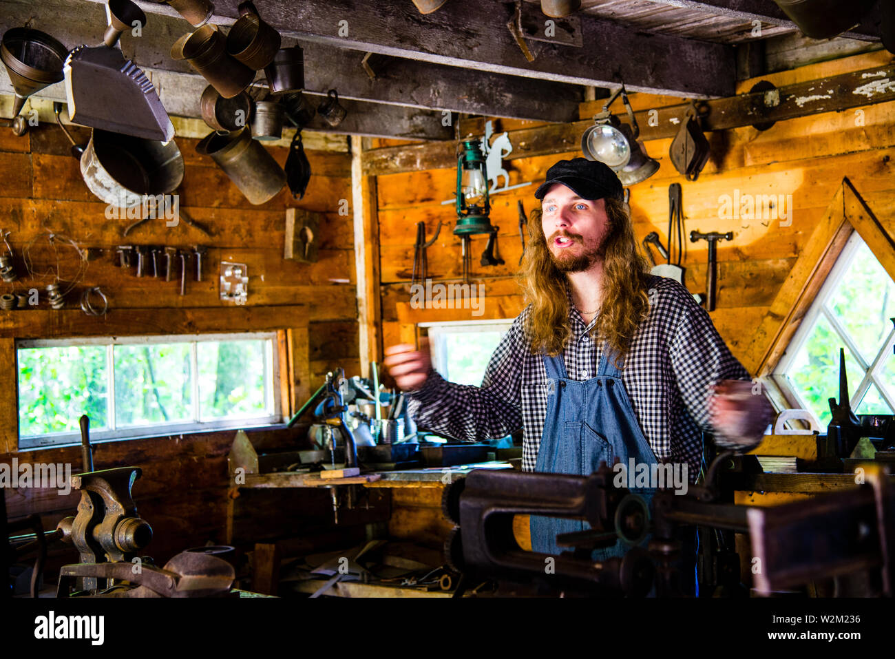 The handcraft man in the quebec village (Village Québécois d'Antan of ...
