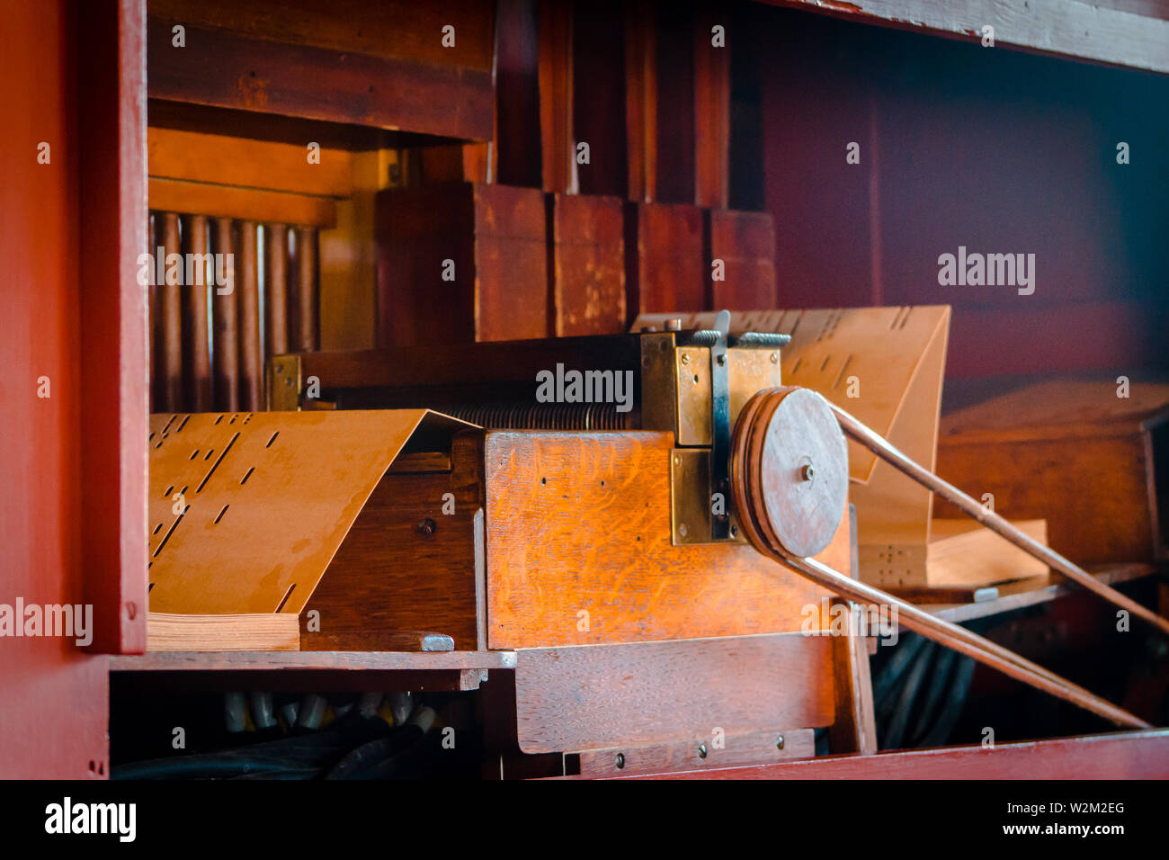 Inside mechanism of a pipe organ Stock Photo - Alamy