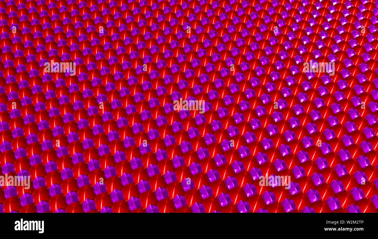 Bright colorful, dynamic and shiny solid spheres floating in a wavy ...