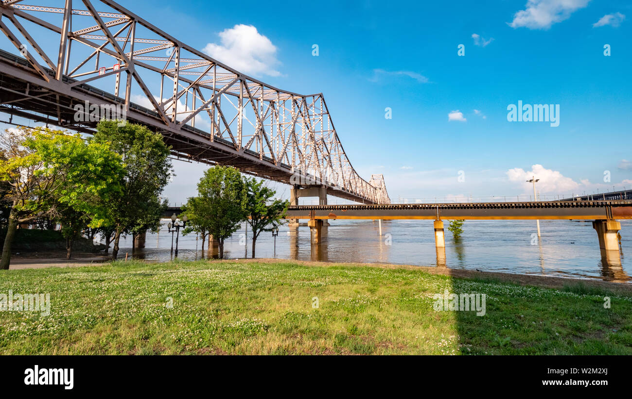 Martin Luther King Bridge over Mississippi River in St. Louis - ST ...
