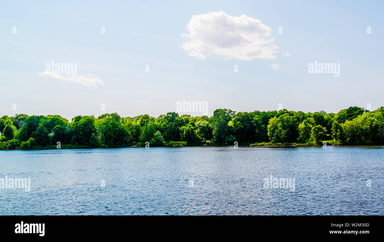 River bank view in Drummondville Stock Photo - Alamy