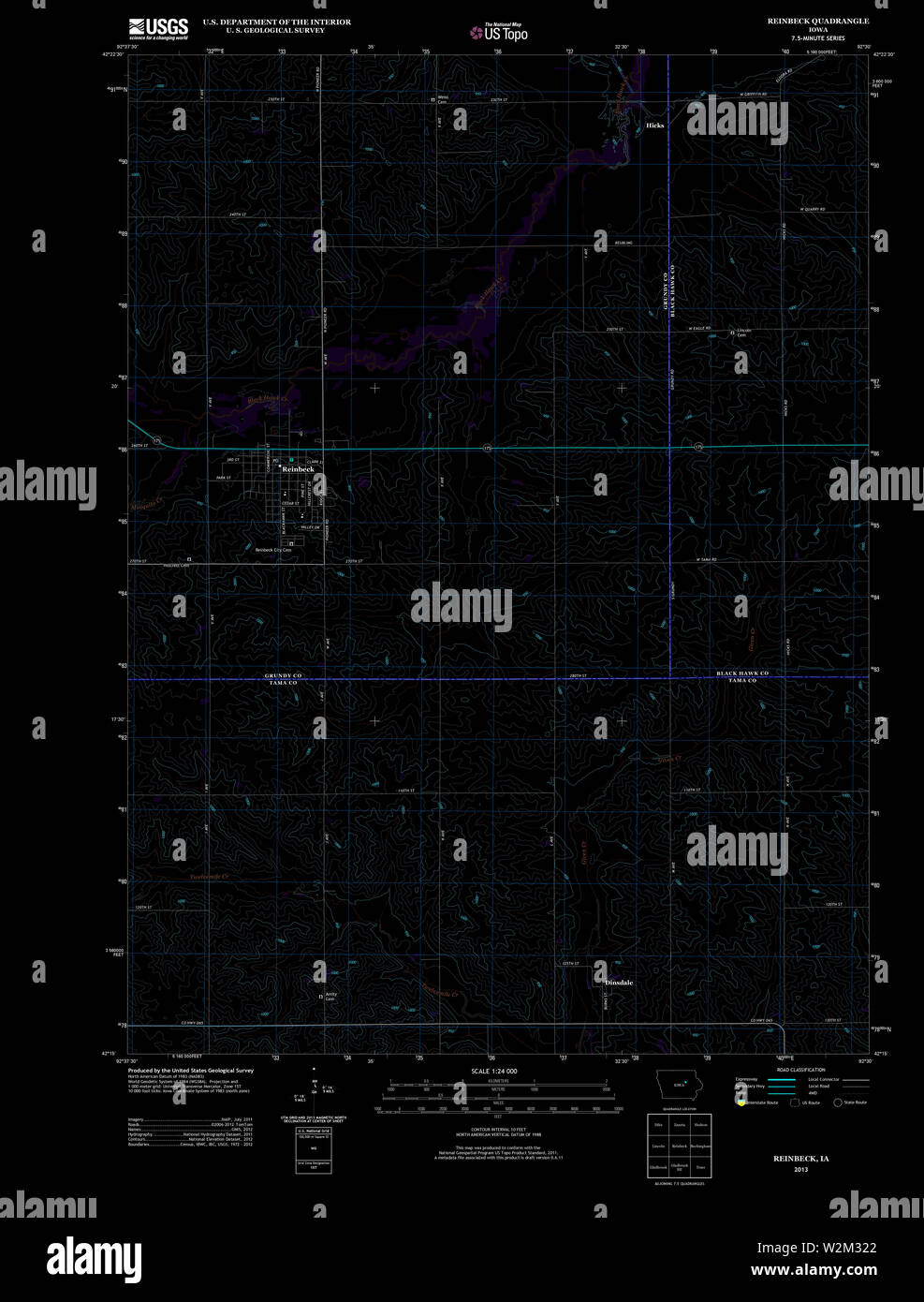 Reinbeck iowa map hi-res stock photography and images - Alamy