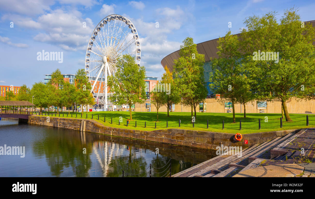 Liverpool, UK - May 17 2018: The Wheel of Liverpool on the Keel Wharf ...