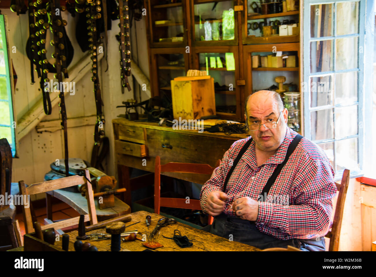 The handcraft man in the quebec village (Village Québécois d'Antan of ...
