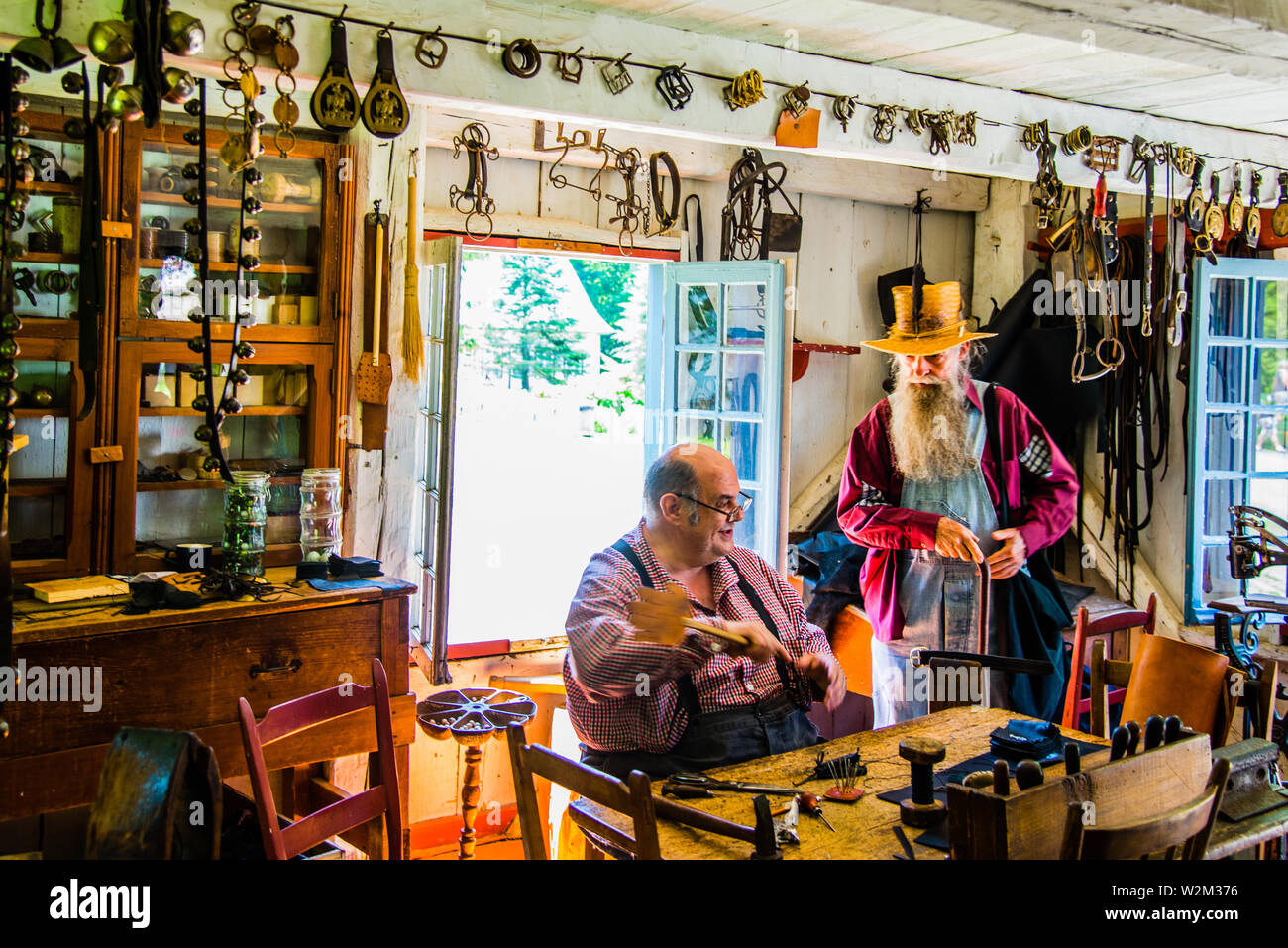 The handcraft man in the quebec village (Village Québécois d'Antan of ...