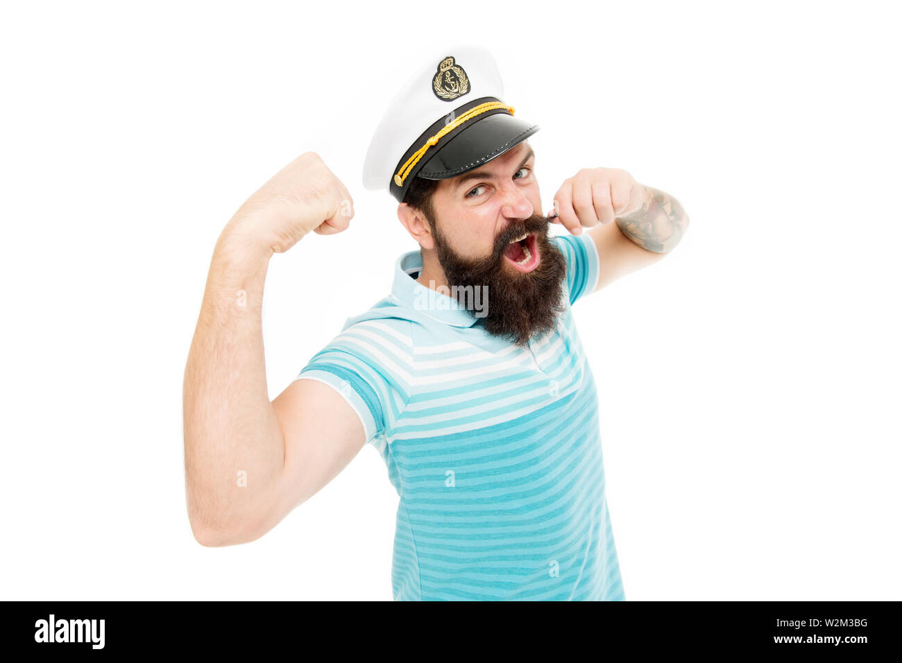 Lord of the seas. Travel concept. Summer vacation. Hipster beard ...