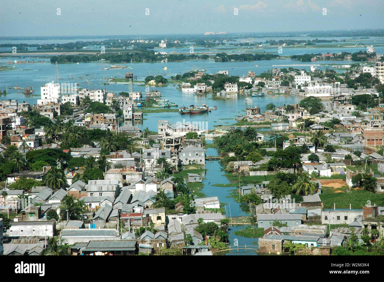 The flooded locality of South Badda, Dhaka, during Monsoon. Bangladesh ...