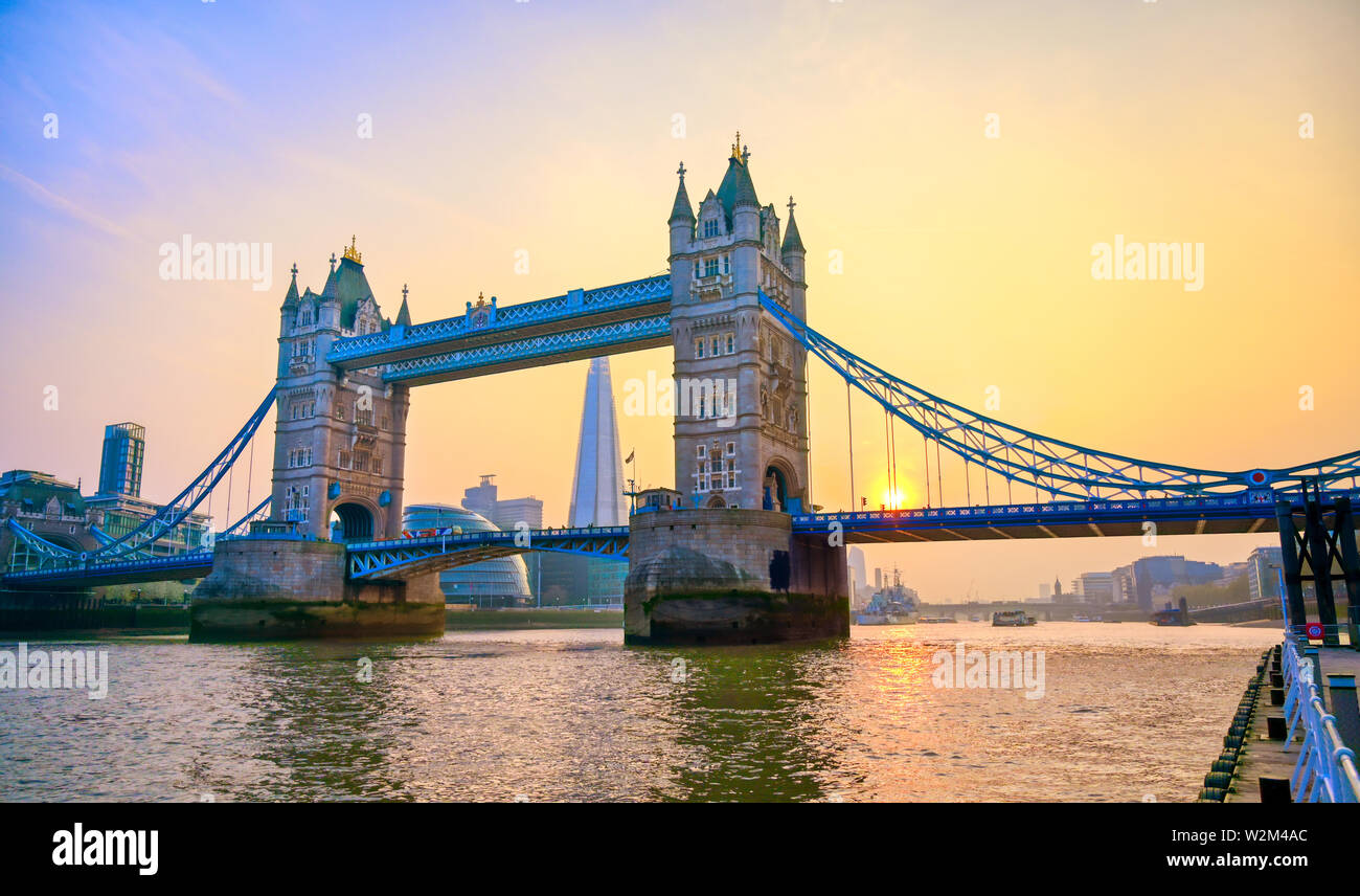 Tower Bridge across the River Thames in London, UK Stock Photo - Alamy