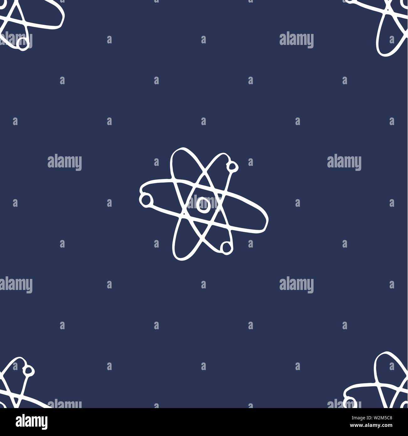 Atom symbol Seamless Pattern hand drawn. Vector Illustration Stock ...