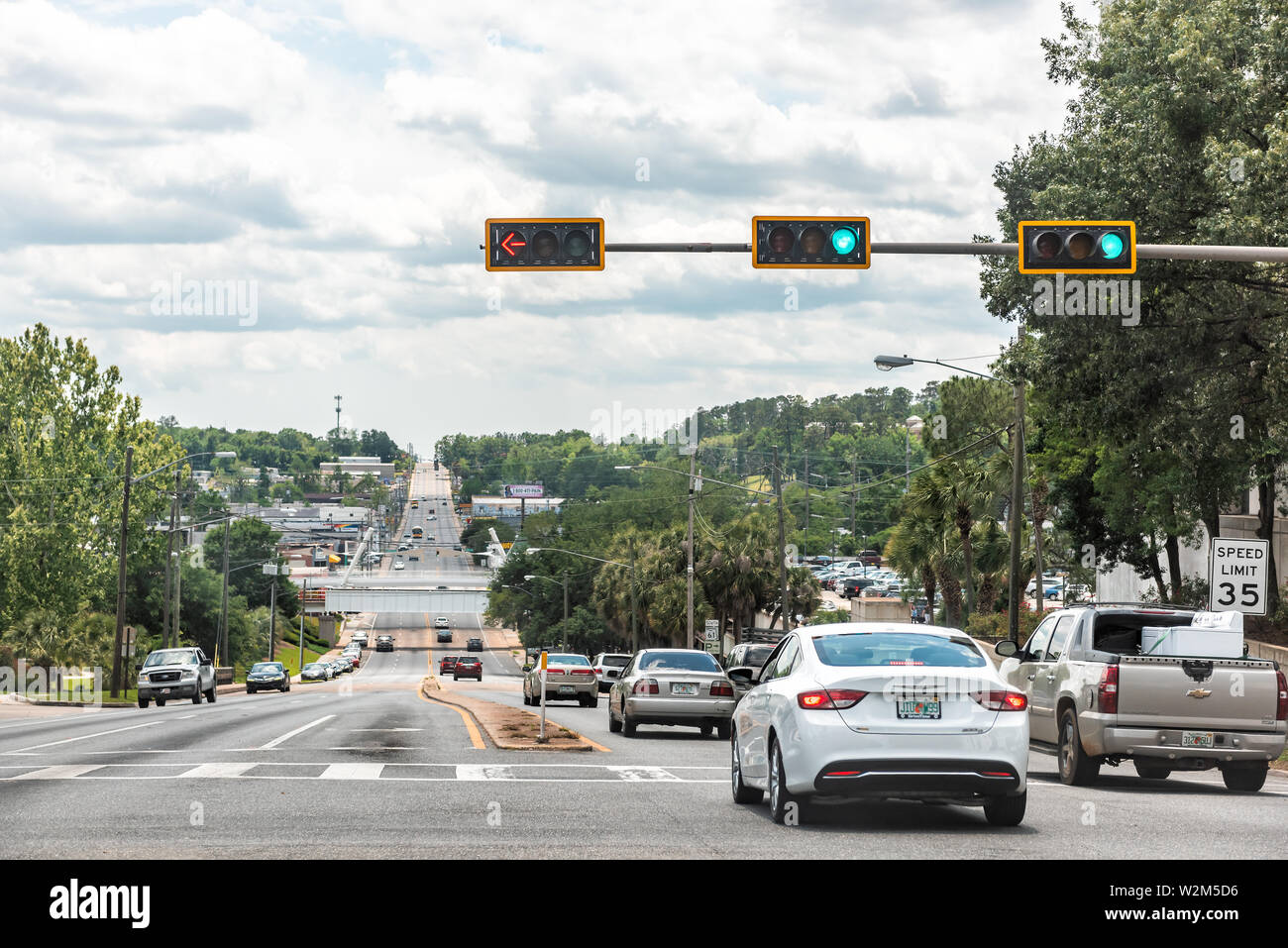 Tallahassee, USA - April 26, 2018: Capital city street road highway ...