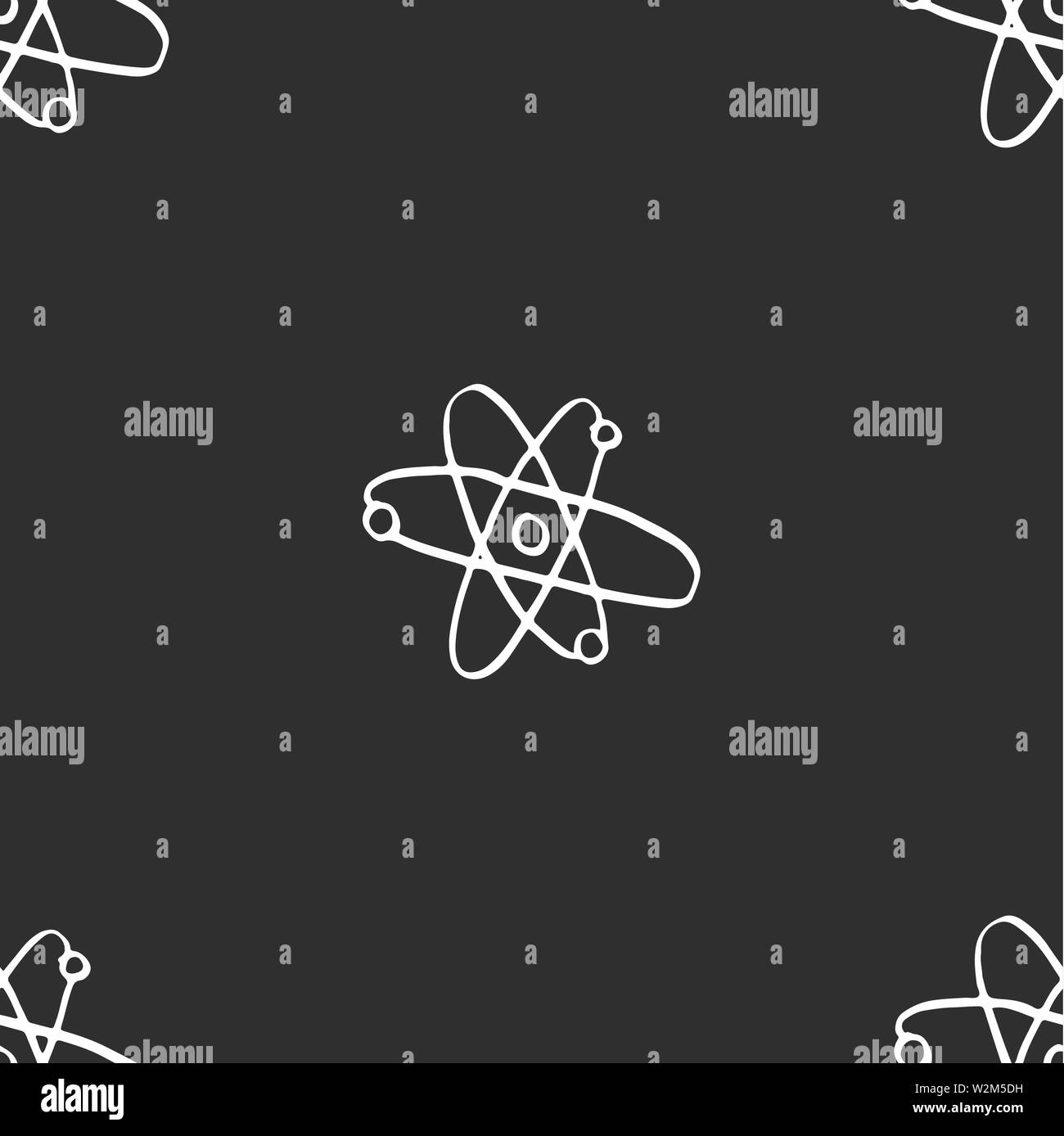 Atom symbol Seamless Pattern hand drawn. Vector Illustration Stock ...