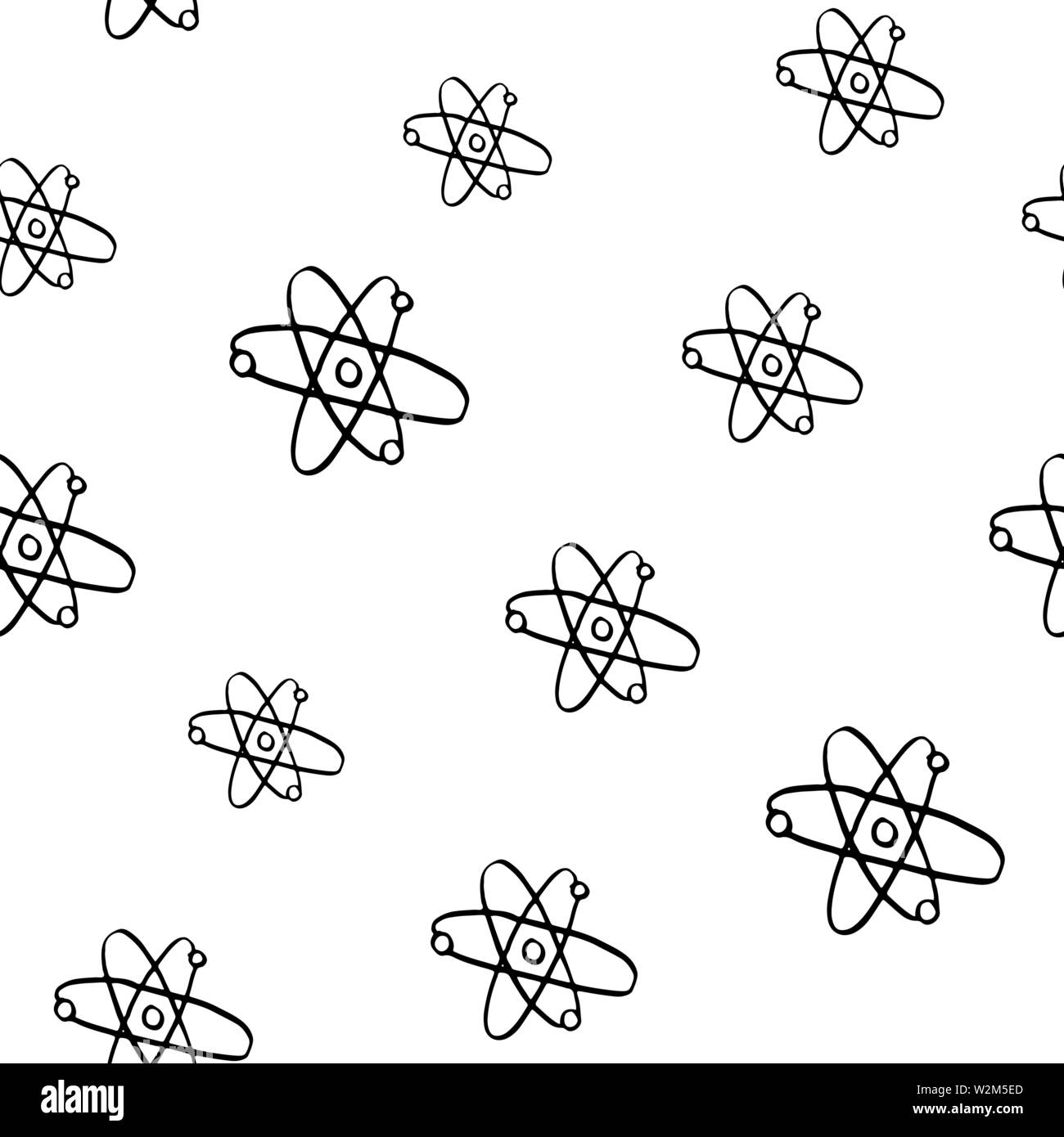 Atom symbol Seamless Pattern hand drawn. Vector Illustration Stock ...
