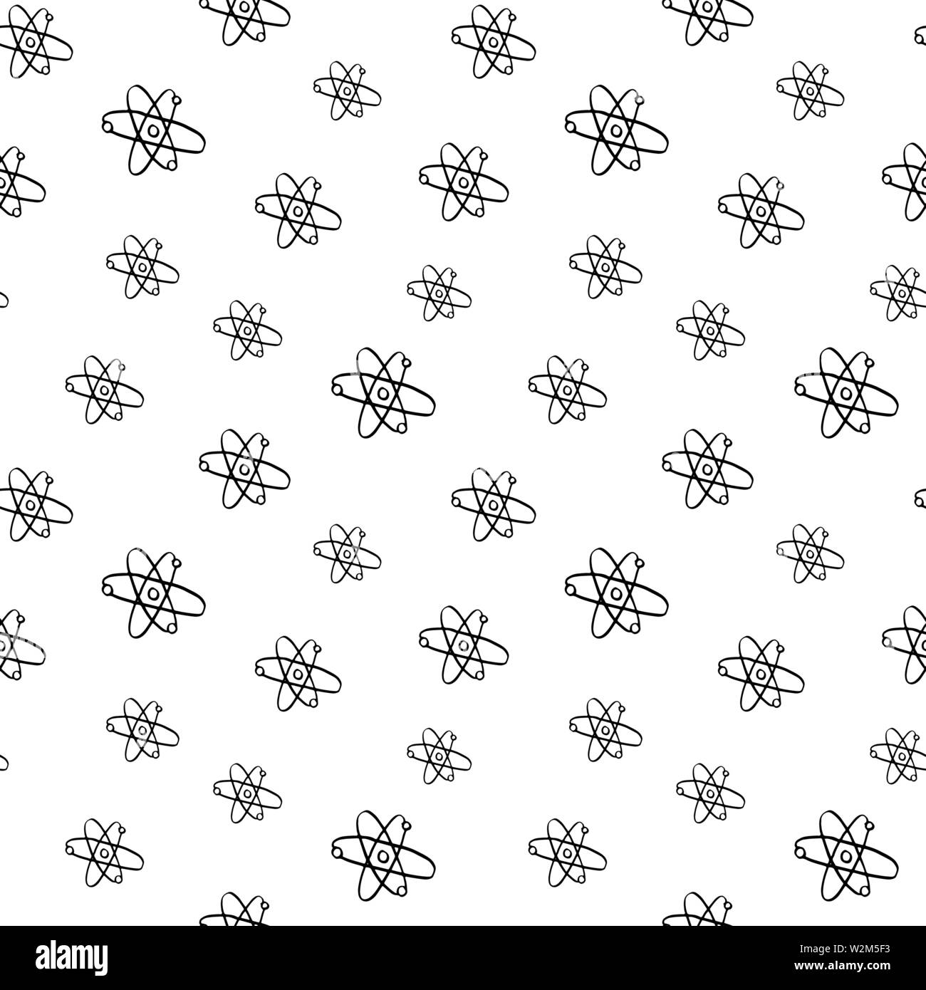 Atom symbol Seamless Pattern hand drawn. Vector Illustration Stock ...