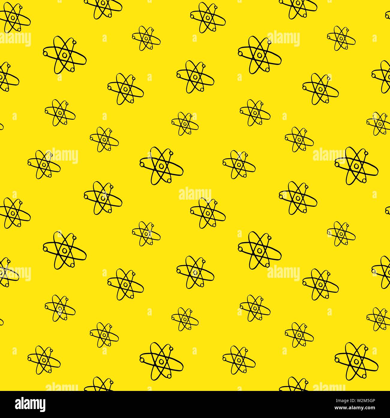 Atom symbol Seamless Pattern hand drawn. Vector Illustration Stock ...