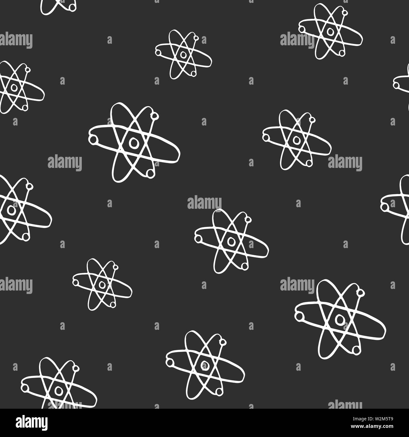 Atom symbol Seamless Pattern hand drawn. Vector Illustration Stock ...