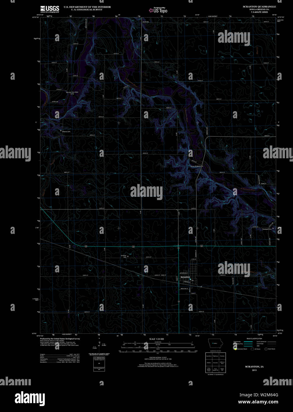 Scranton iowa map hi-res stock photography and images - Alamy