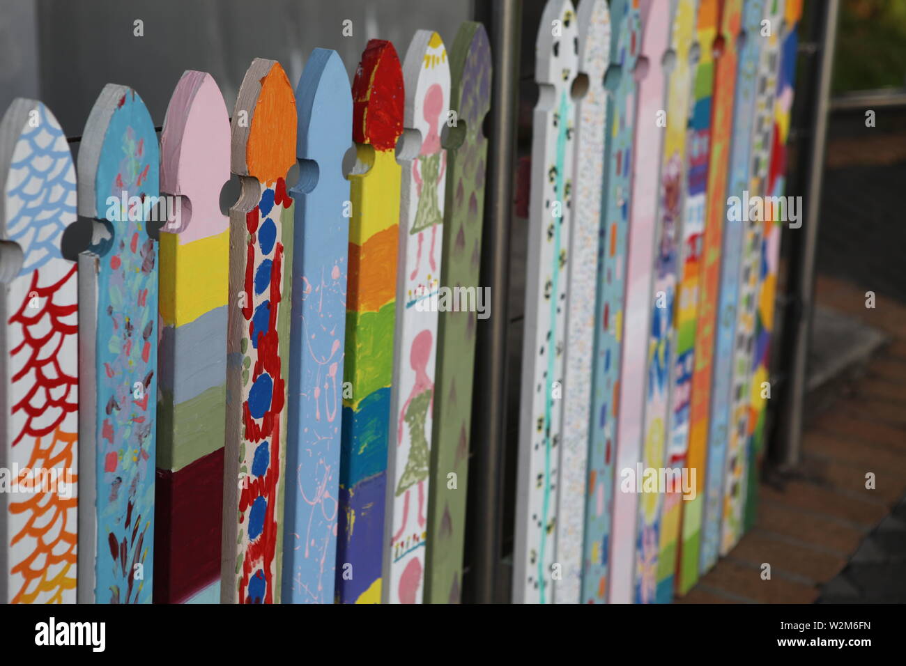 Colorful wooden fence Stock Photo - Alamy
