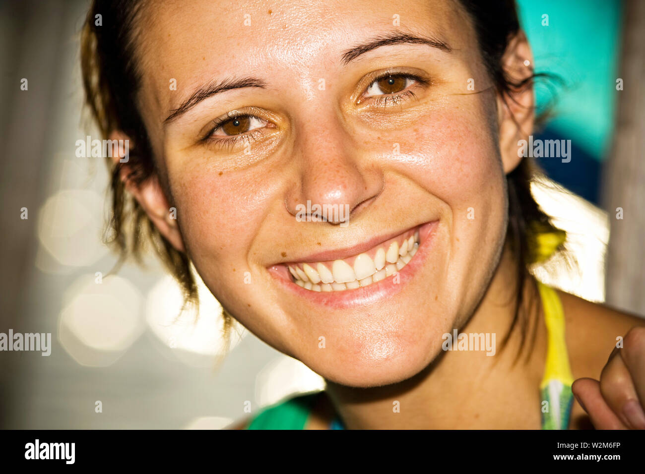 Woman Smiling, Cuieiras River, Manaus, Amazônia, Amazonas, Brazil Stock ...