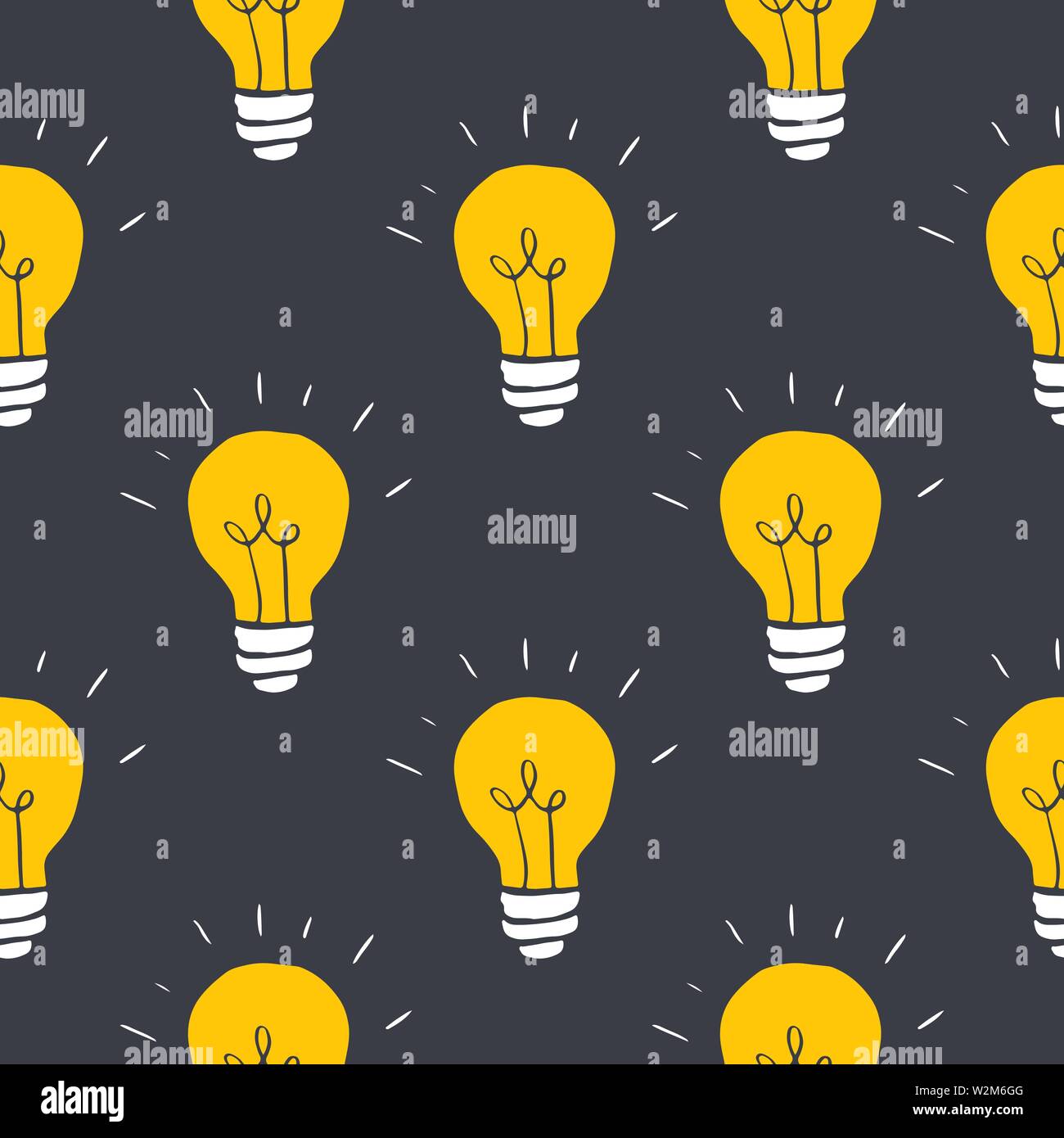 Light bulb Seamless Pattern hand drawn. Vector Illustration Stock ...