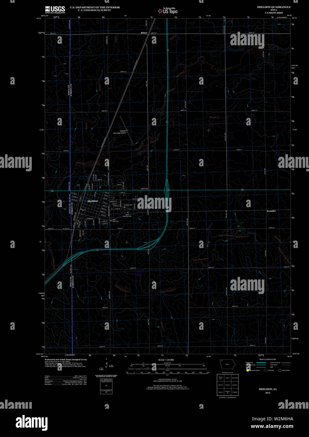 Sheldon iowa map hi-res stock photography and images - Alamy