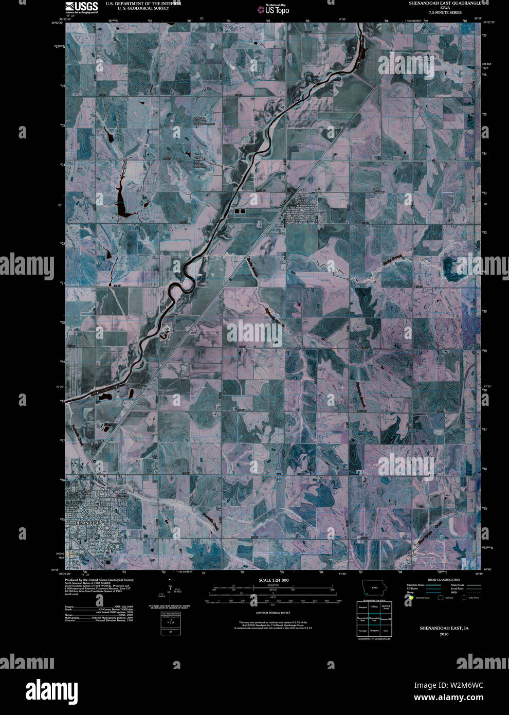 Shenandoah iowa map hi-res stock photography and images - Alamy