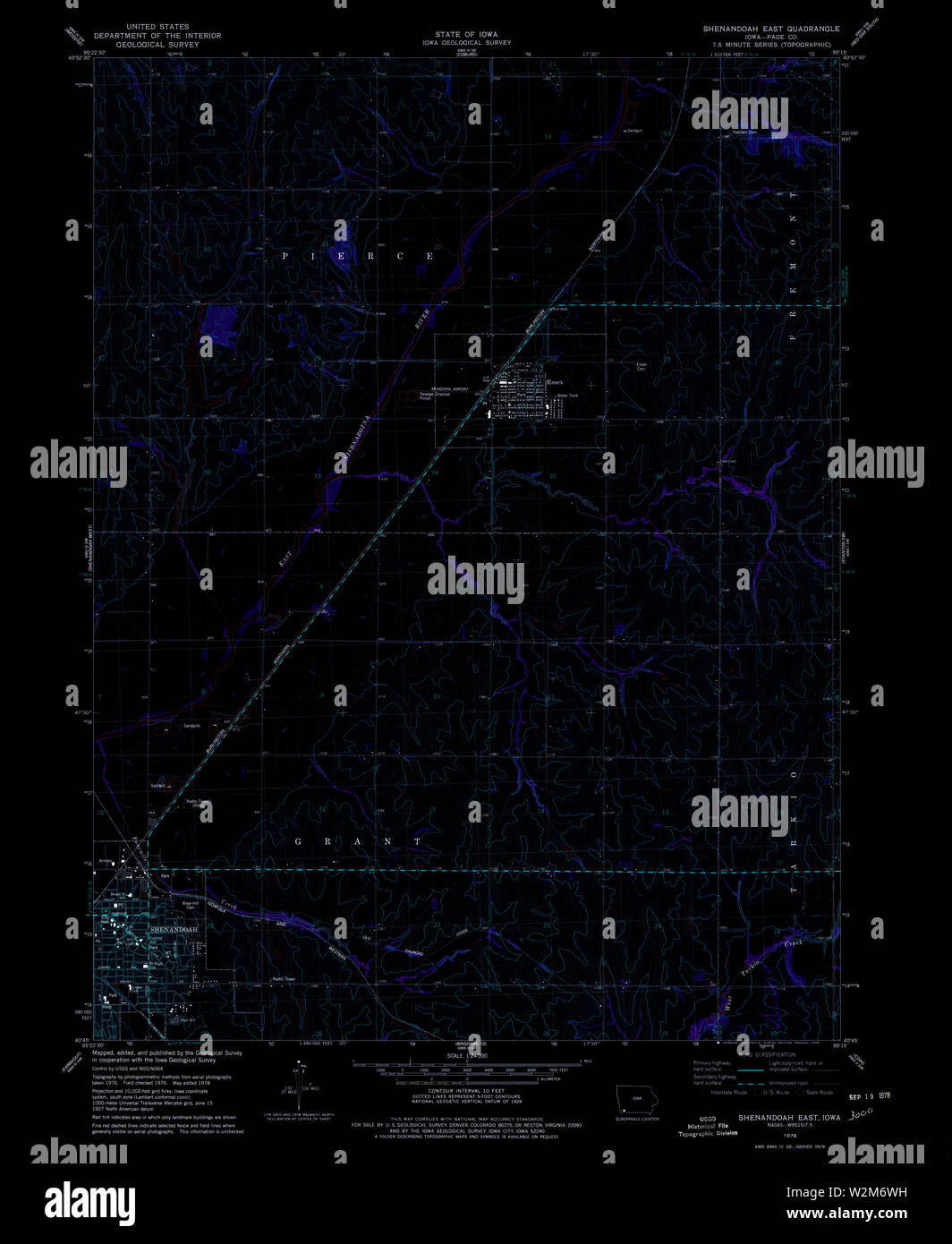Shenandoah iowa map hi-res stock photography and images - Alamy