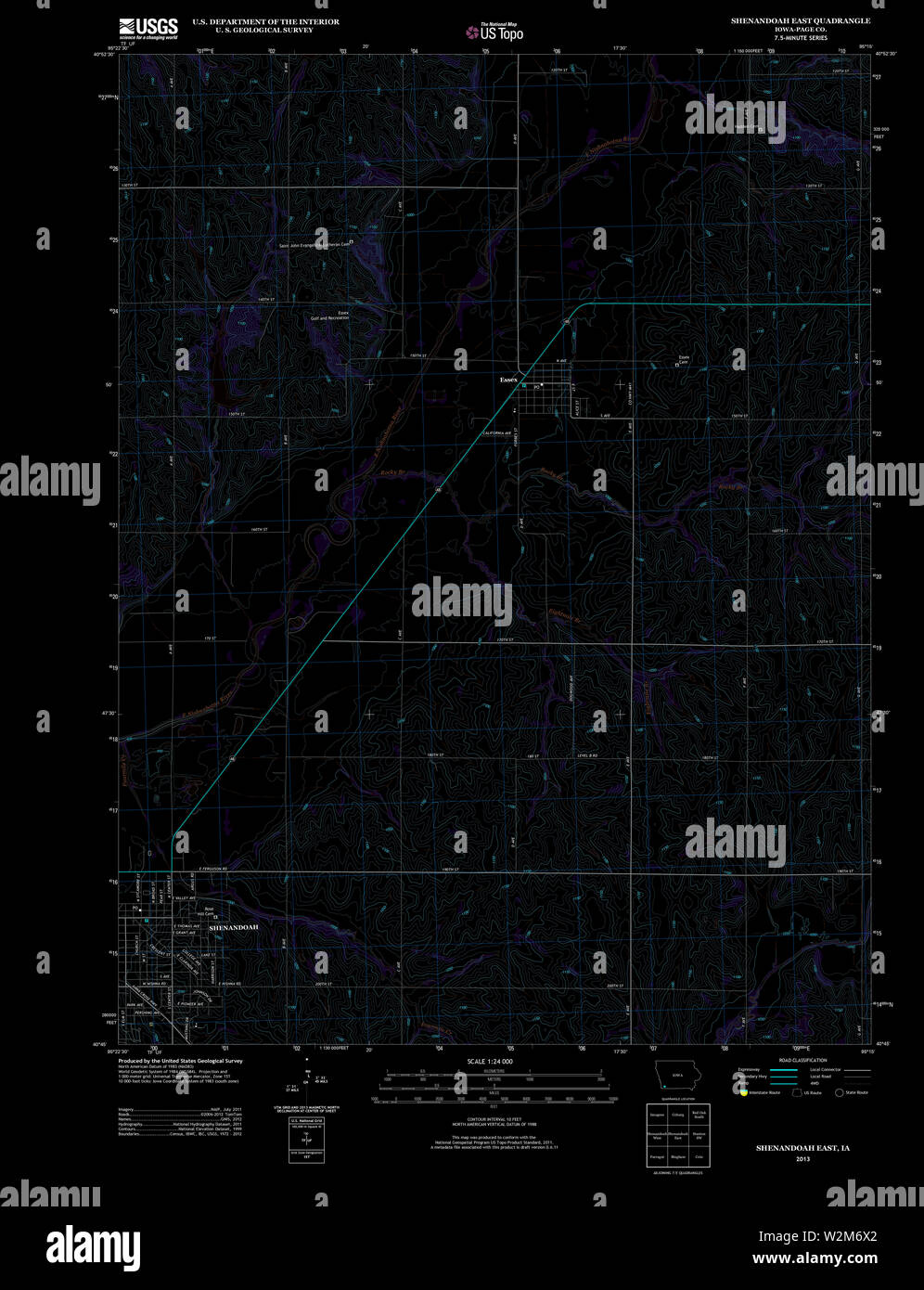 Shenandoah iowa map hi-res stock photography and images - Alamy
