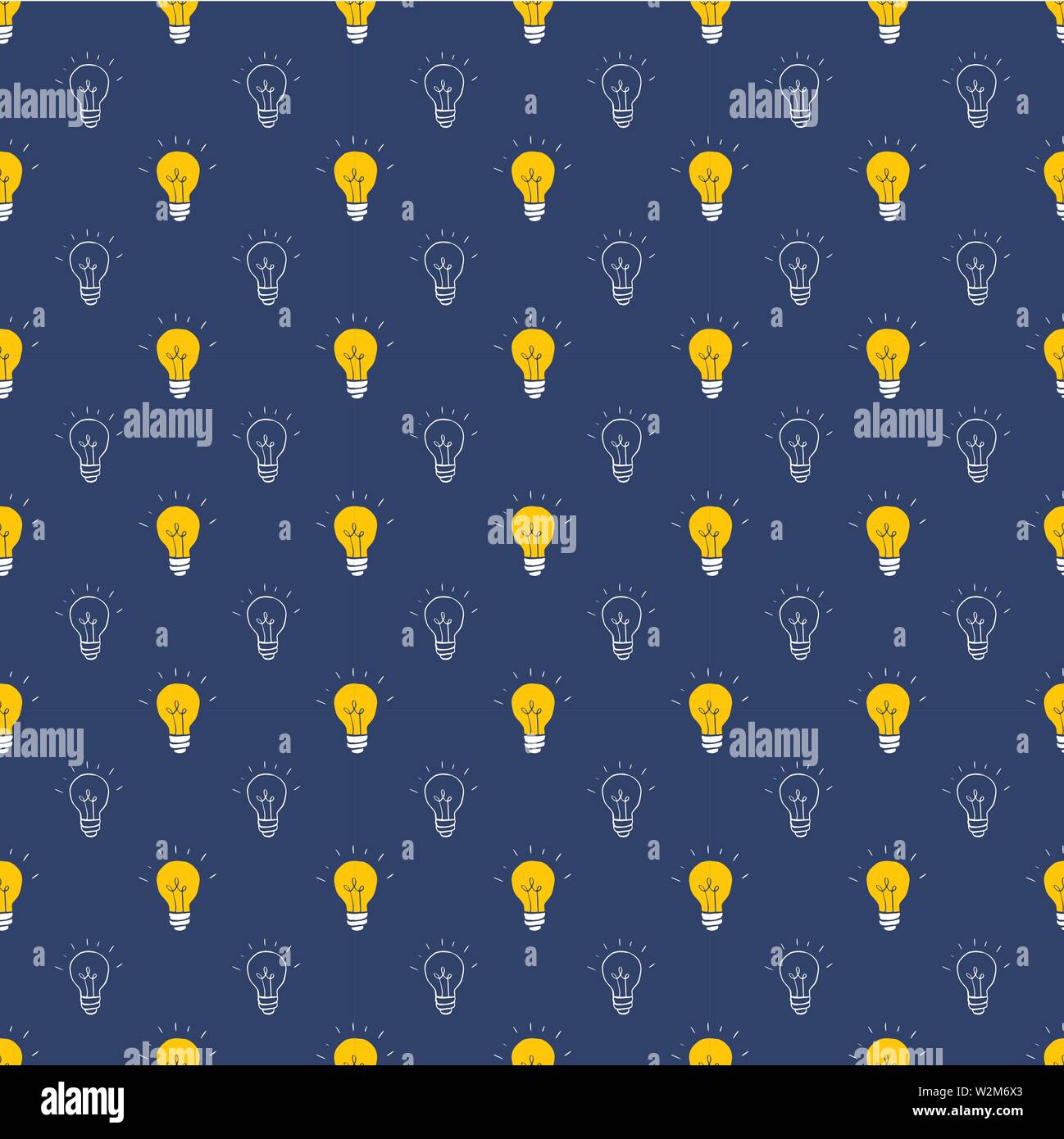 Light bulb Seamless Pattern hand drawn. Vector Illustration Stock ...