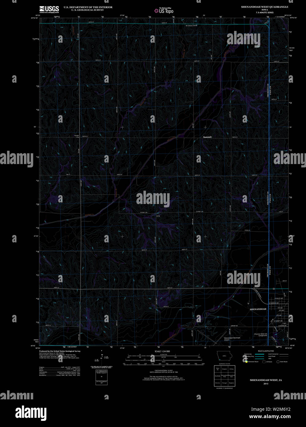 Shenandoah iowa map hi-res stock photography and images - Alamy