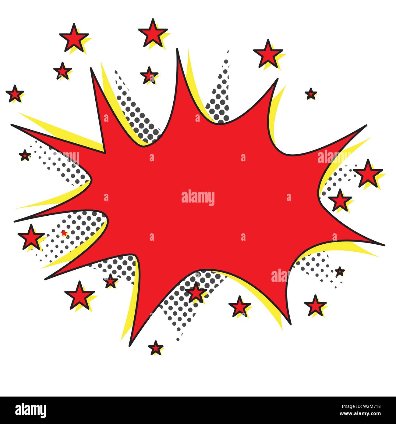 Comic bubble chat with stars on a white background - Vector Stock ...