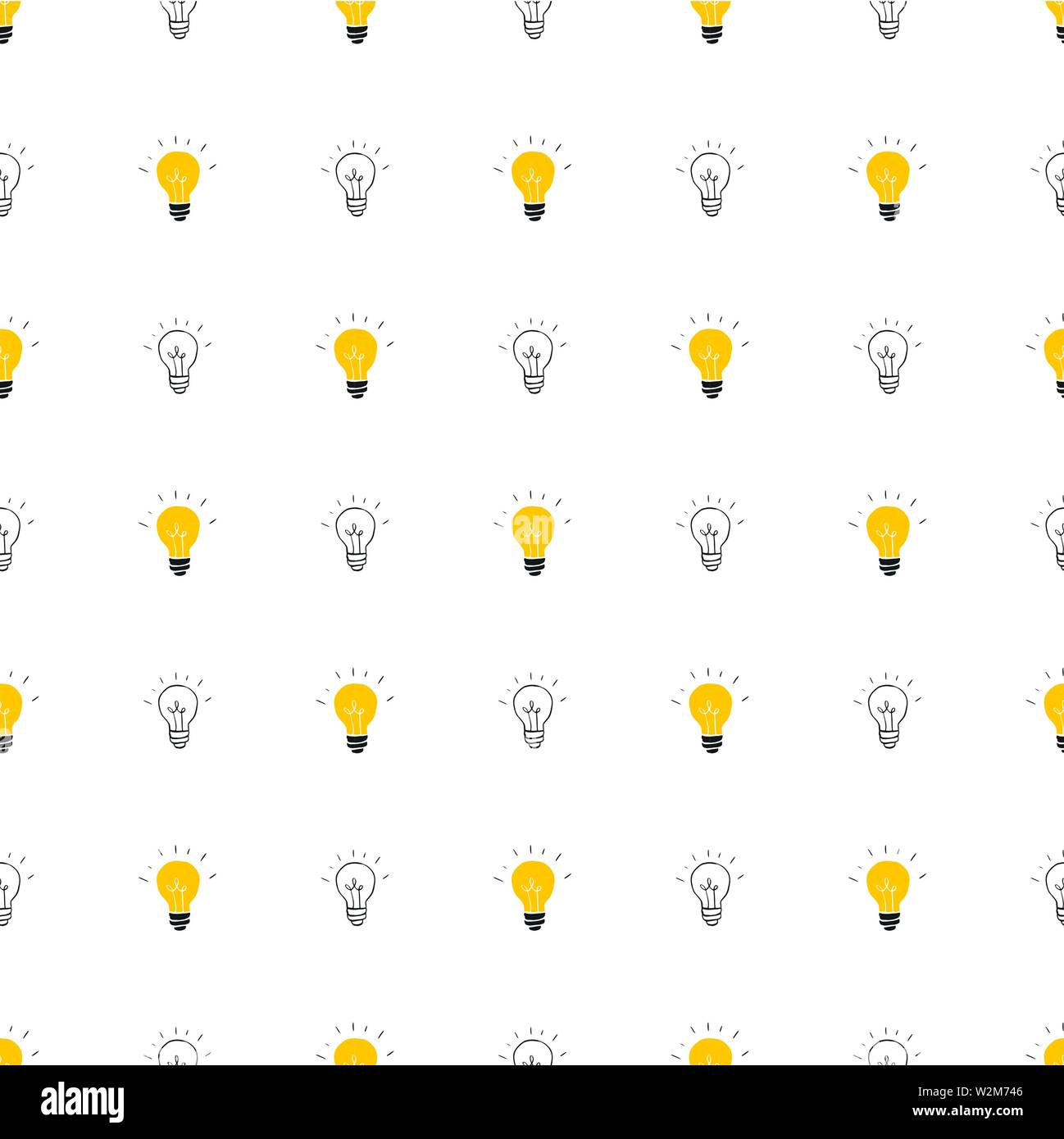 Light bulb Seamless Pattern hand drawn. Vector Illustration Stock ...